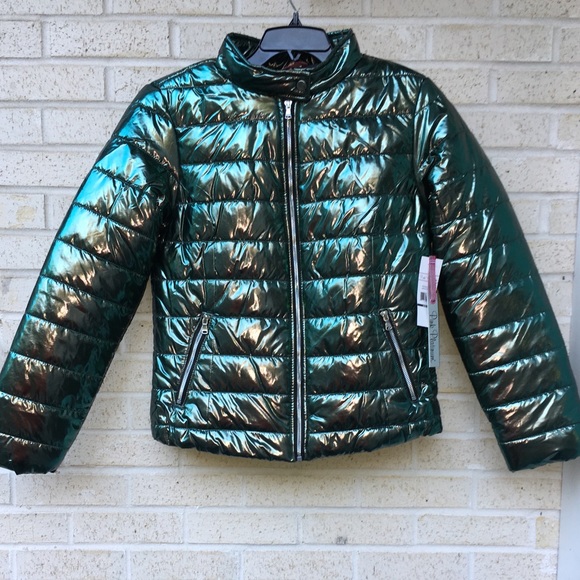 Jackets & Coats | Holographic Ribbed Puffer Coat | Poshmark